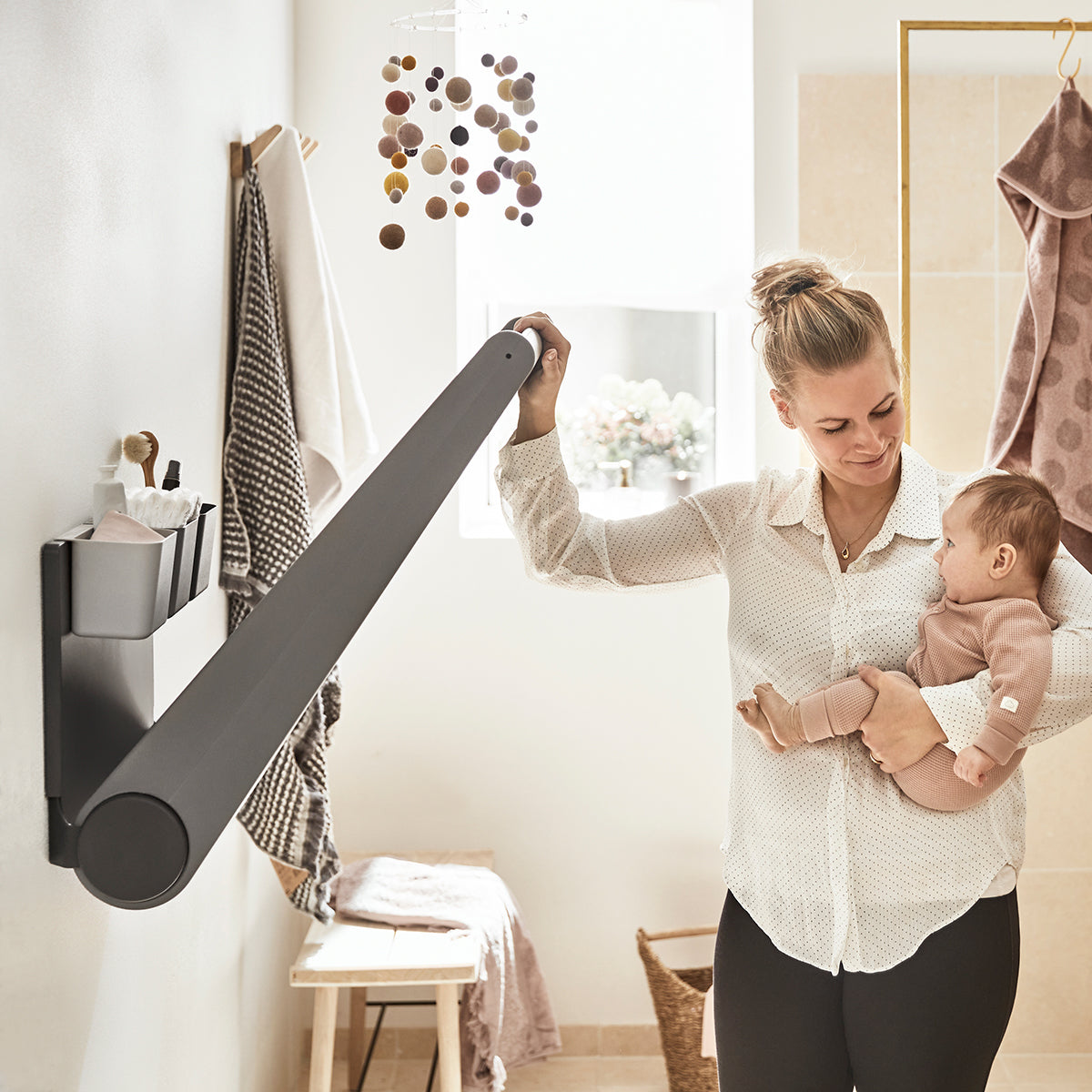 Leander, Wall-Mounted Changing Table, Wally, Grey at Bygge Bo Baby ...